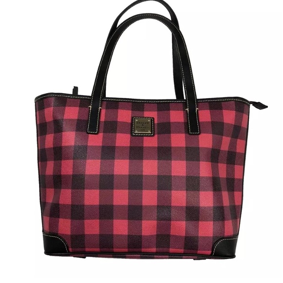 Dooney & Bourke | Bags | Dooney Bourke Black Red Tucker Buffalo Check ...